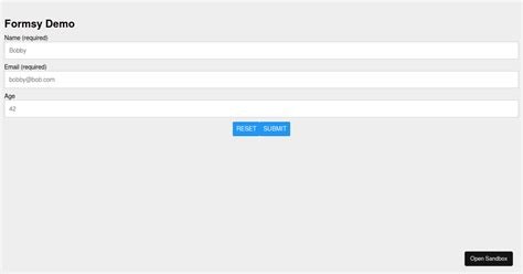 Formsy React Native Examples Codesandbox