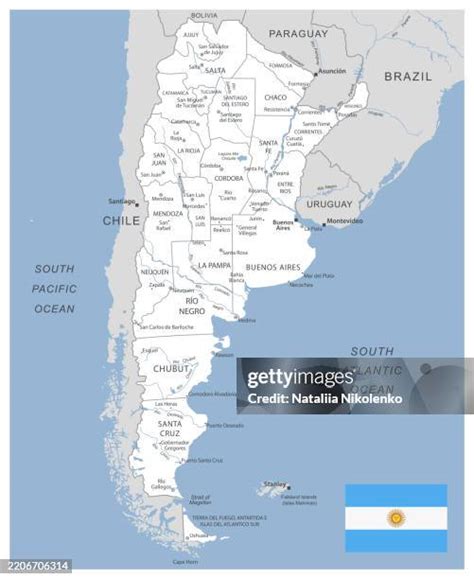 Argentina Detailed Map With Regions And Cities Detailed Vector