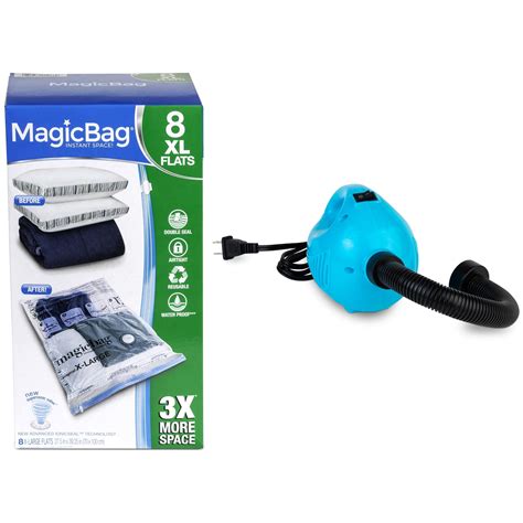 Magicbag Xl Flat Space Saver Storage Bags 8 Pk Magic Bag Vacuum Pump
