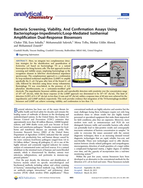 Pdf Bacteriophage Endolysin Based Electrochemical Impedance Biosensor For The Rapid Detection