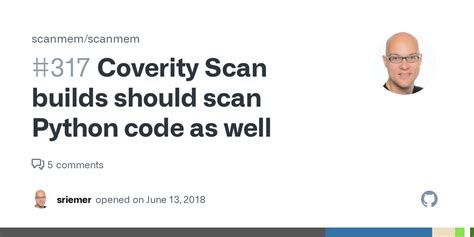 Coverity Scan Builds Should Scan Python Code As Well Issue Scanmem Scanmem Github