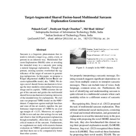 Target Augmented Shared Fusion Based Multimodal Sarcasm Explanation Generation Acl Anthology