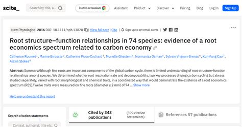 Root Structurefunction Relationships In 74 Species Evidence Of A Root