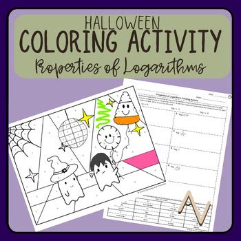 Properties Of Logarithms Halloween Color By Number Activity TPT
