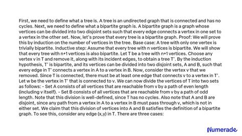 solved 3 4 prove that every tree is a bipartite graph which trees