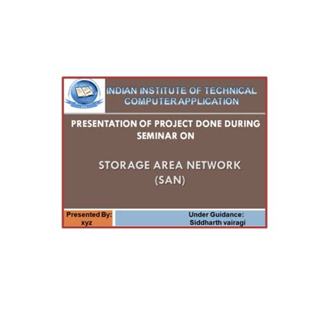 Storage Area Network San Seminar Report With Ppt Digital Education