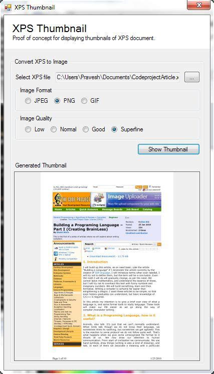 show thumbnails of xps documents codeproject