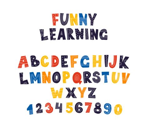 어린이 글꼴 알파벳 서체 대문자 만화 장식 조판 Png 일러스트 및 벡터 에 대한 무료 다운로드 Pngtree