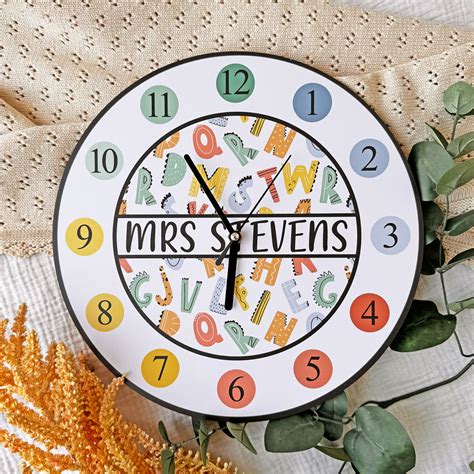 Animal Alphabet Class Clock Personalised Kikki And Franki