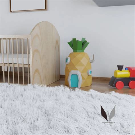 Pineapple House 3d Papercraft Diy Paper Sculpture Paper Model Pattern Do It Yourself Low