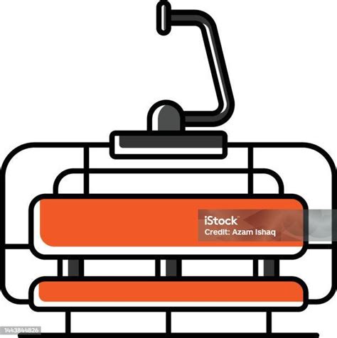 체어리프트 백 뷰 벡터 색 누락 아이콘 디자인 겨울 시즌 요소 기호 스노보드 장비 기호 익스트림 스포츠 스톡 일러스트 공중