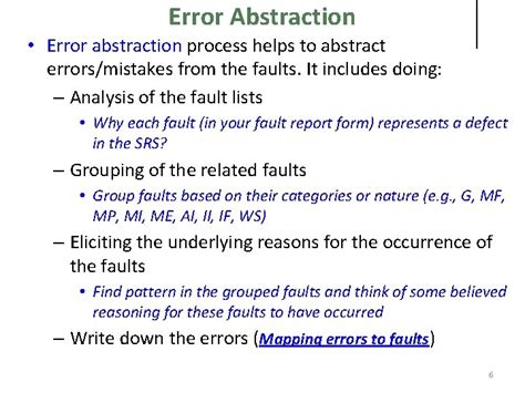 Training Inspection Using Error Abstraction And Classification