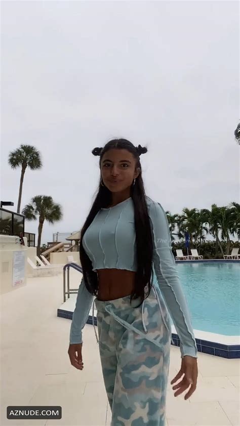 Isabella Fonte Sexy Poses Braless By The Pool In A Blue Outfit Aznude