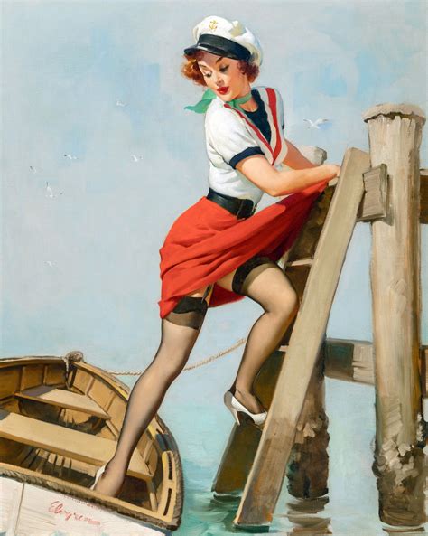 The American Pin Up Gil Elvgren Sailor Beware American