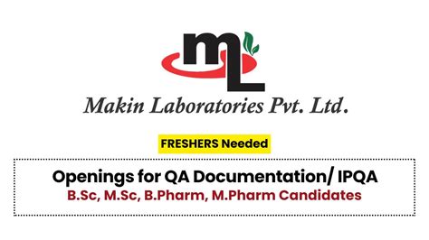 Makin Laboratories Hiring Freshers For Qa Documentation Ipqa
