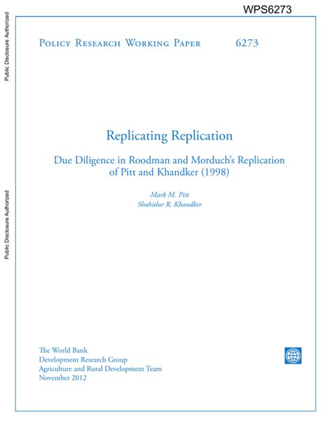 Replicating Replication