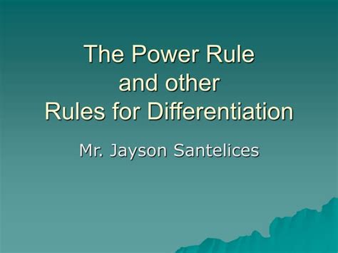 Rules For Differentiation Ppt