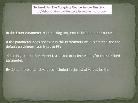 Parametrization Using Truclient Protocol Pptx