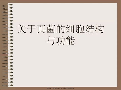 真菌细胞结构和功能