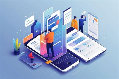 premium photo mobile ux concept illustration