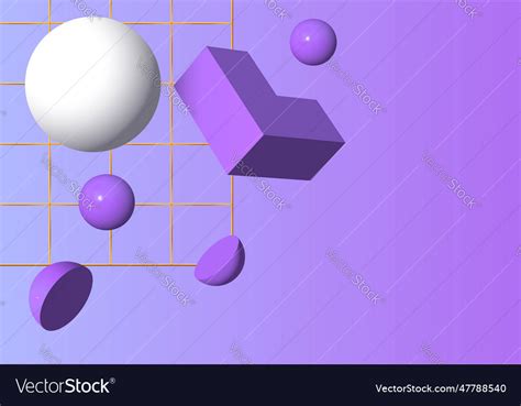 3d Shapes Or Abstract Design Elements Falling Vector Image