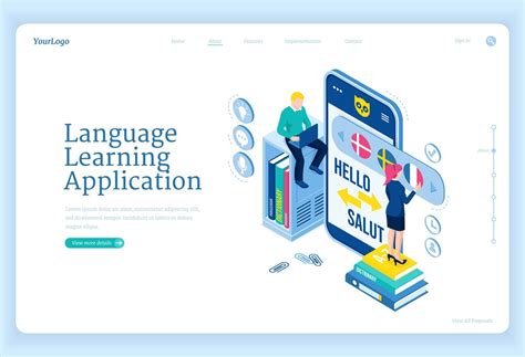 language learning application online education 15369979 vector art at