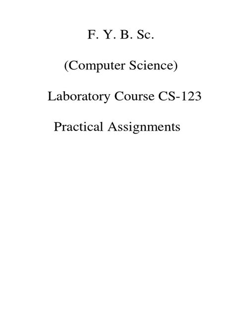 Fybsc Cs Practical Assignments Pdf Pointer Computer