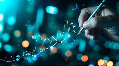 Premium Photo Hand Drawing Up Trend On Stock Market Graph Chart