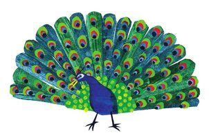 Eric Carle Peacock Postcard