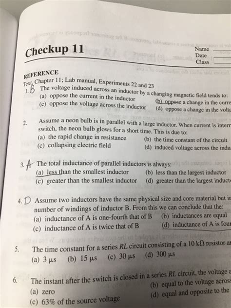 Checkup 11 Name Date Class Reference Text Chapter 1