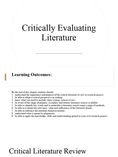 3 Critically Evaluating Literature Pdf Theory Methodology
