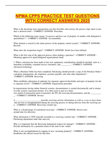 Npma Cpps Practice Test Questions With Correct Answers 2025 Cpps Stuvia Us