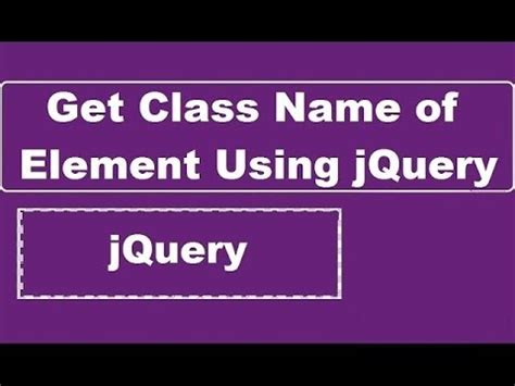 Get Class Name Using JQuery Of Any Form Element YouTube
