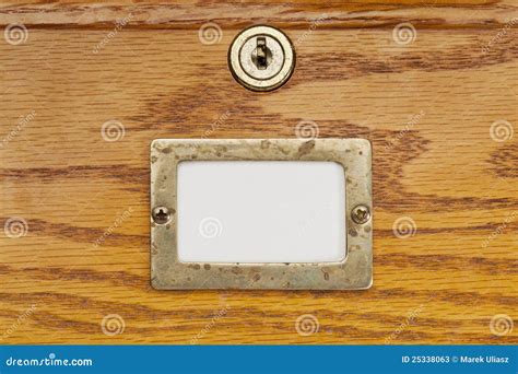 Blank Label Of File Cabinet Drawer Stock Image Image Of Label Wood