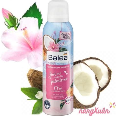 Xịt Khử Mùi Balea Find Me Under Palmtrees Hương Hoa Dâm Bụt Và Dừa 200ml Đức