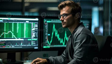 A Male Trader Is Monitoring A Chart Generative AI Stock Photo At Vecteezy