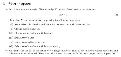 Solved A Let A Be An Mn Matrix We Denote By X The Set Of Chegg
