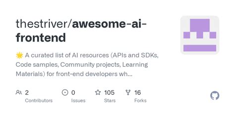 Daniel Ayeni On Linkedin Github Thestriverawesome Ai Frontend 🌟 A Curated List Of Ai Resources