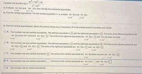 Solved Consider The Function F X 4x3 12x2 8xx3 2x2a
