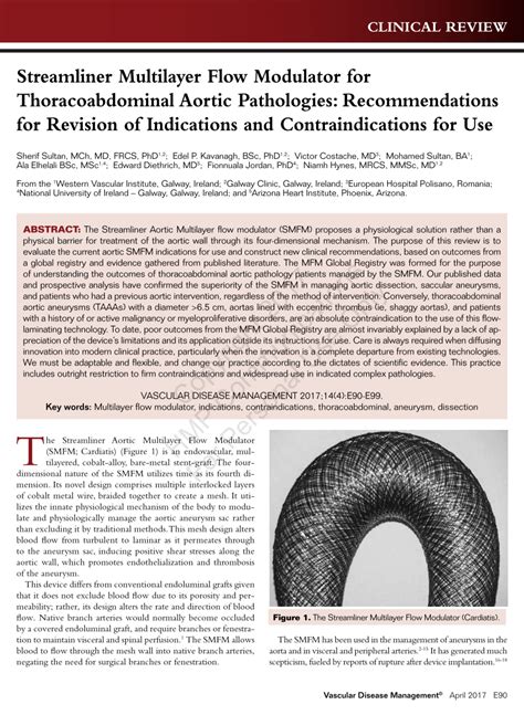 Pdf Streamliner Multilayer Flow Modulator For Thoracoabdominal Aortic