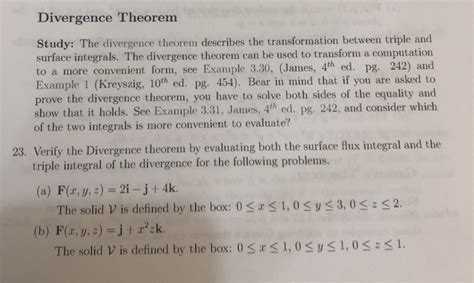 Solved Divergence Theorem Study The Divergence Theorem Chegg Com
