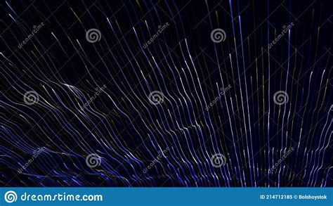 Colorful Streams Of Energy Waves Flowing On Black Background Seamless Loop Animation Stock