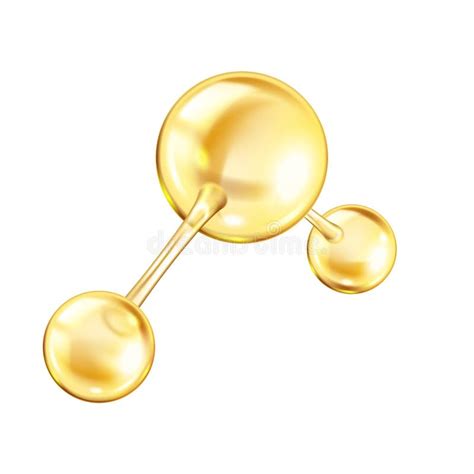 Shining Golden Collagen Molecule Structure Illustration Stock