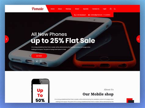 pomato mobile shop psd template