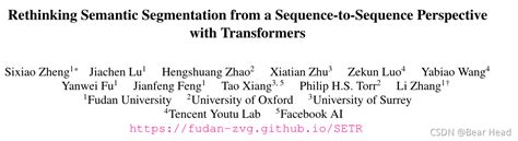 Setr：rethinking Semantic Segmentation From A Sequence To Sequence Perspective With Transformers