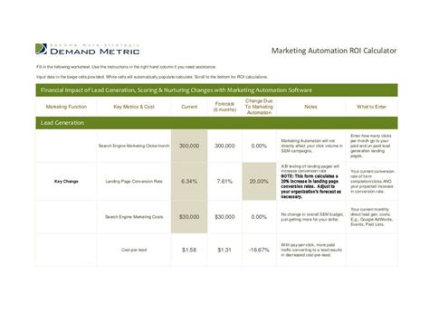 Ppt Marketing Automation Roi Calculator Powerpoint Presentation Free