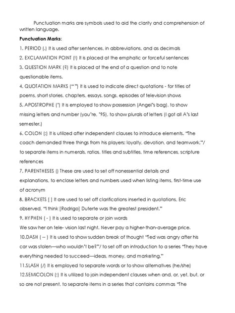Punctuations Pdf Pdf Punctuation Comma
