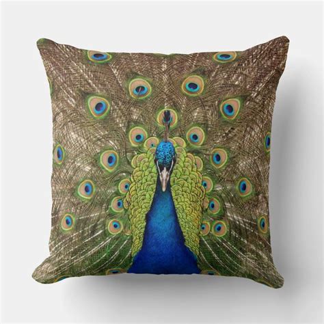 Beautiful Peacock Throw Pillow Zazzle Peacock Throw Pillows Throw