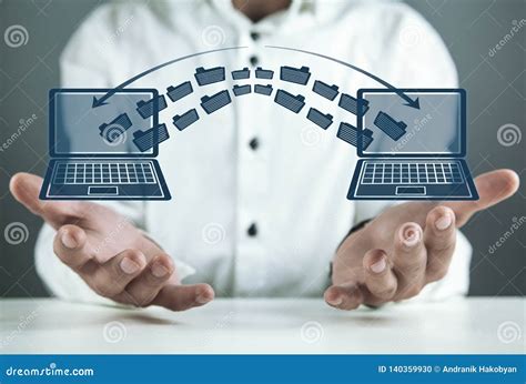 File Transfer Protocol FTP Concept With Icons On Wooden Cubes Royalty Free Stock Photo
