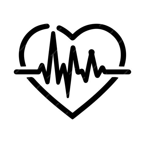 Premium Vector Heartbeat Linear Icon Heart Pulse Signal Symbol
